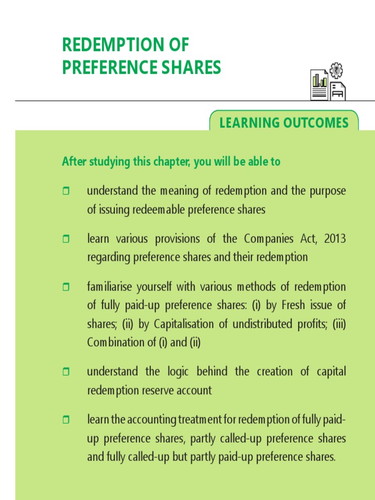 Redemption of Shares | PDF | Equity (Finance) | Preferred Stock