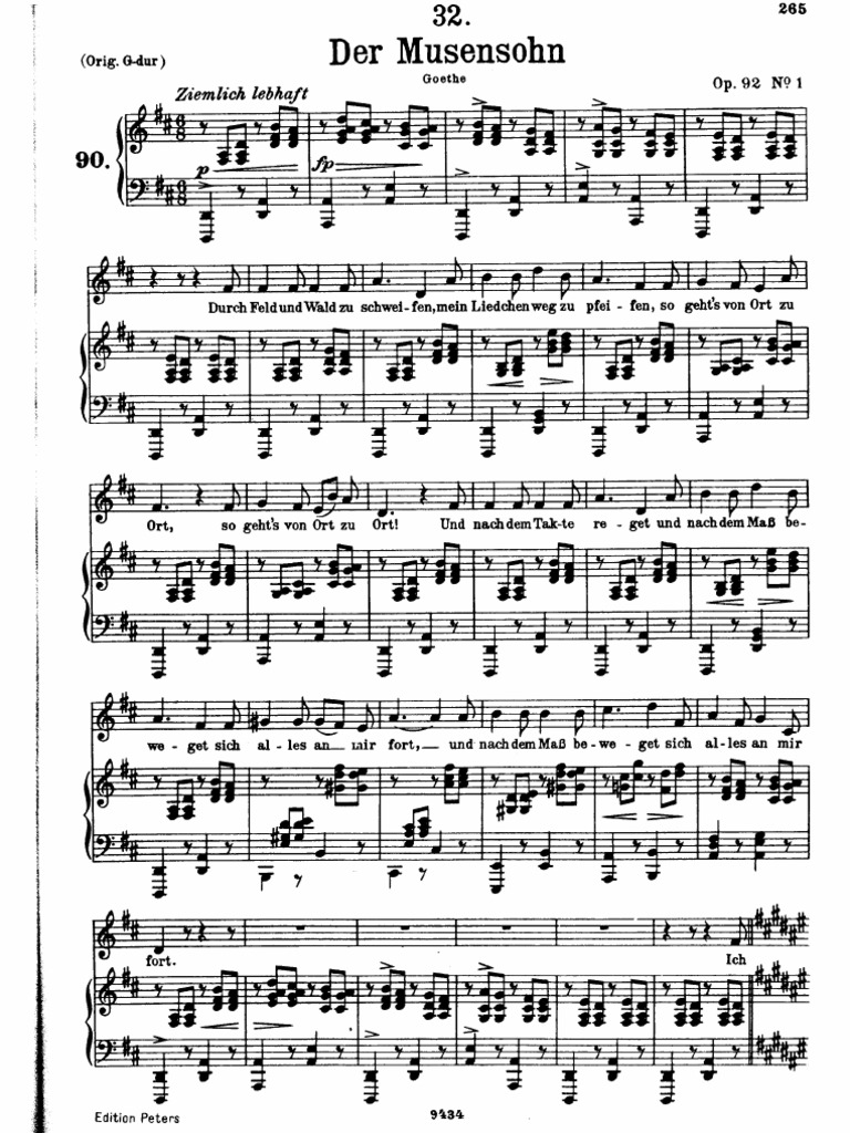 Schubert Musensohn (Low, D Major) | PDF