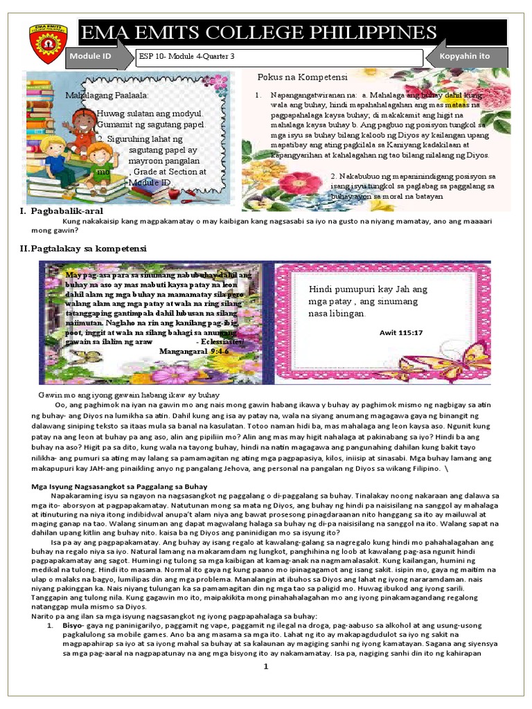 ESP 10 - Module 4-Ok Manalo | PDF