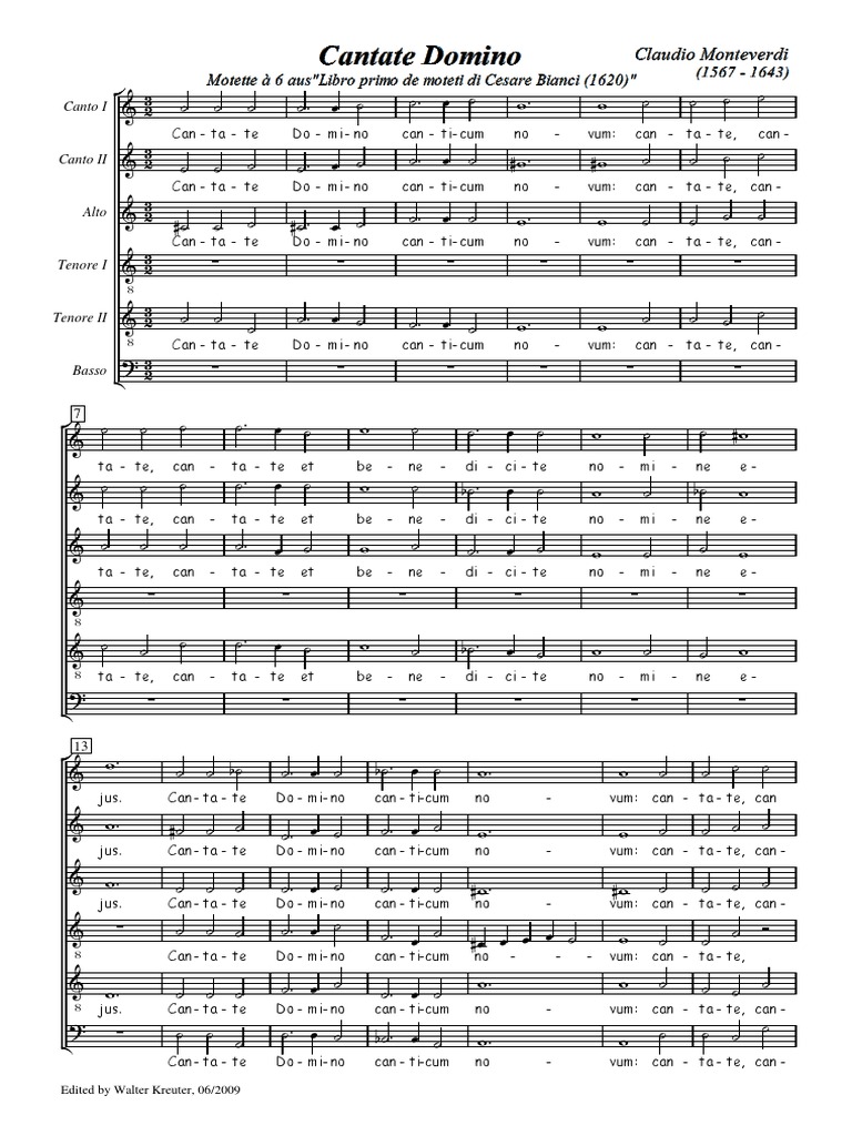 Monteverdi - Cantate Domino | PDF