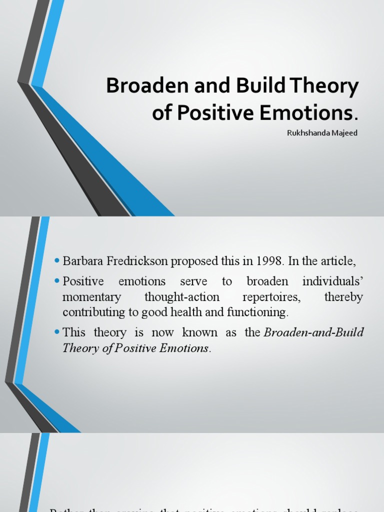 Broaden and Build Theory of Positive Emotions | PDF