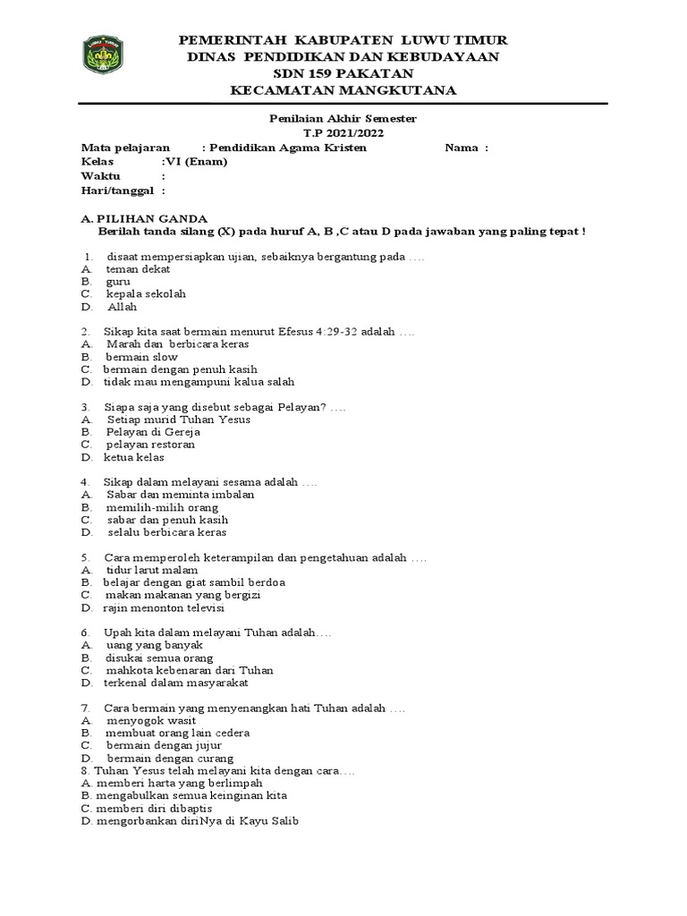 Kelas 6 | PDF | Seni & Disiplin Bahasa | Agama & Spiritualitas