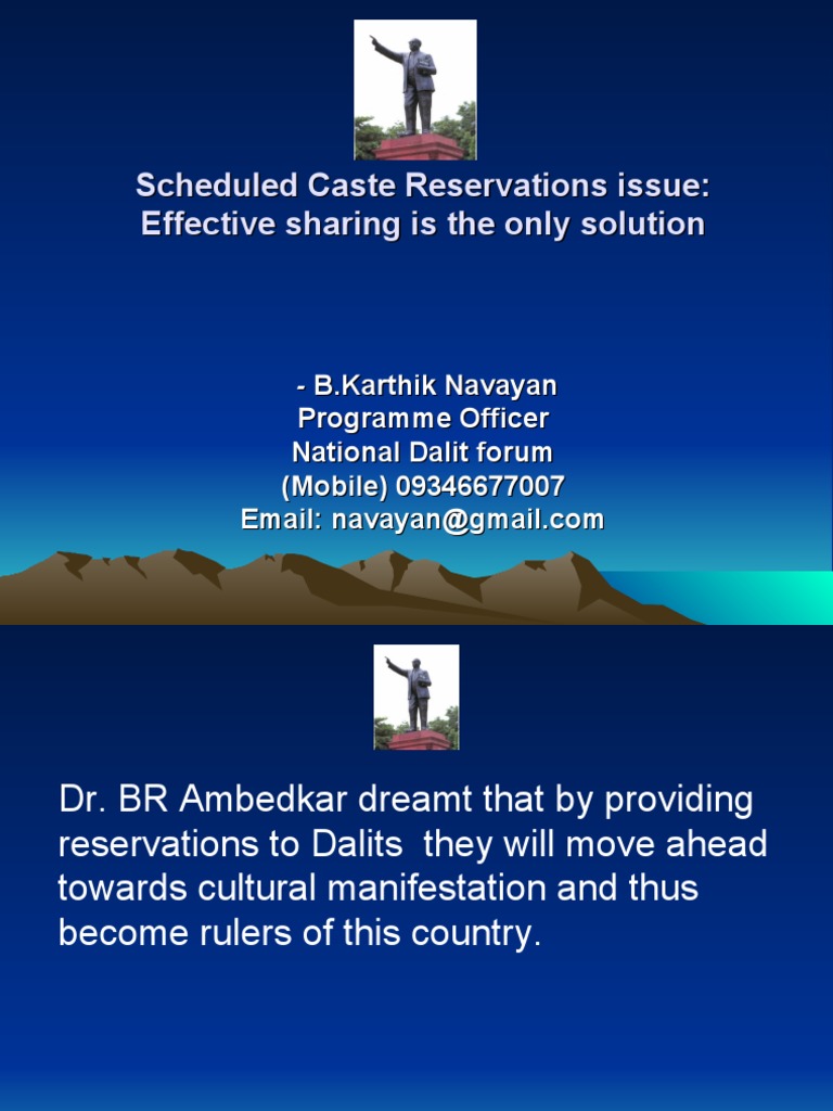 Final - SC Reservations Issue Effective Sharing Is The Only Solution - B.Karthik Navayan | PDF ...