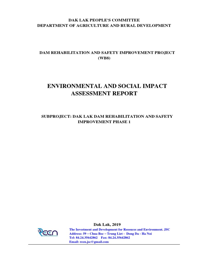 Environmental and Social Impact Assessment For Dak Lak Dam ...