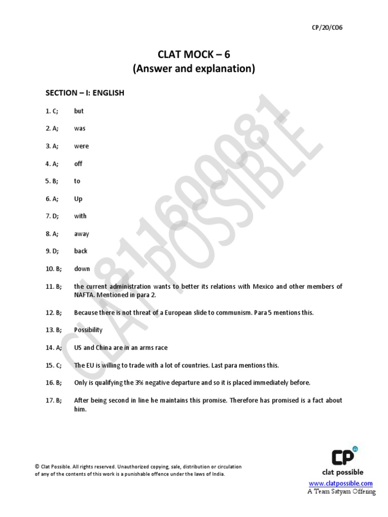 CP Mock 06 Ans PDF | PDF | Fraud | Criminal Law