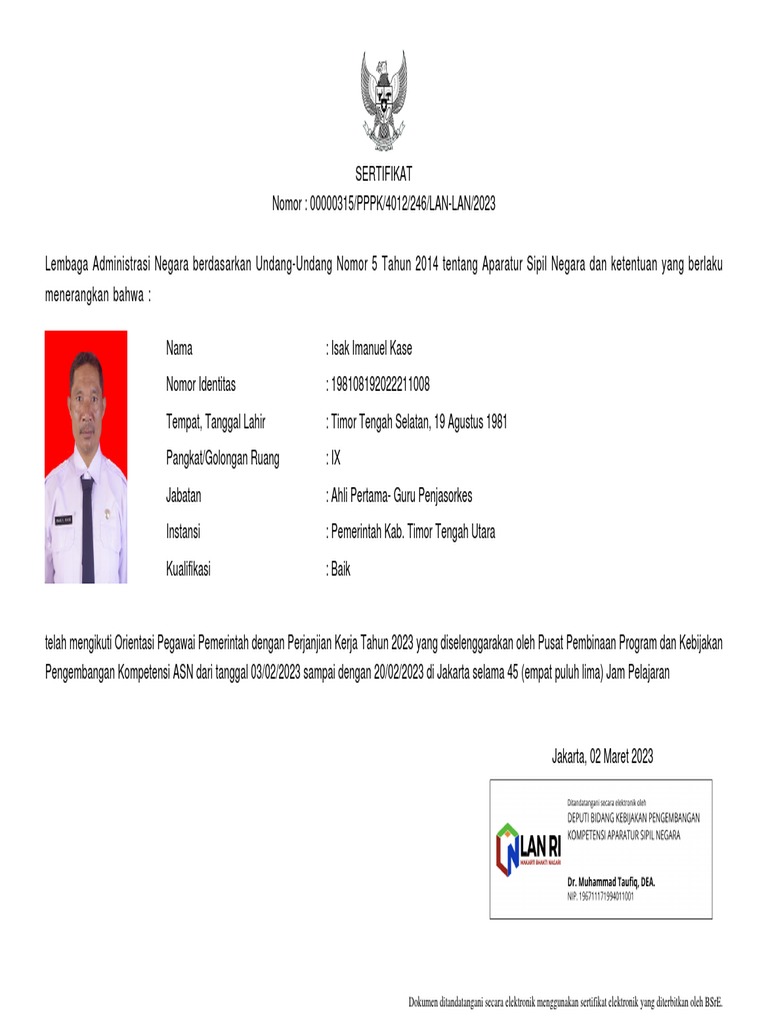 Sertifikat Mooc P3K - Isak Imanuel Kase | PDF