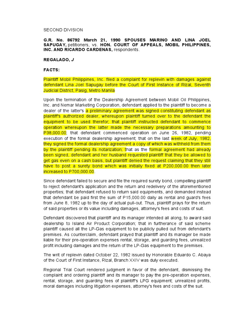 Case - Rule 60 Case 7 Sapugay Vs CA (Digest) | PDF | Lawsuit | Damages