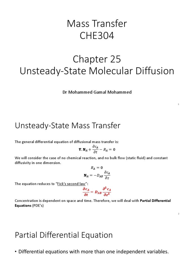 Mass Transfer Slides - CHE304 - Chapter 25 | PDF | Laplace Transform ...