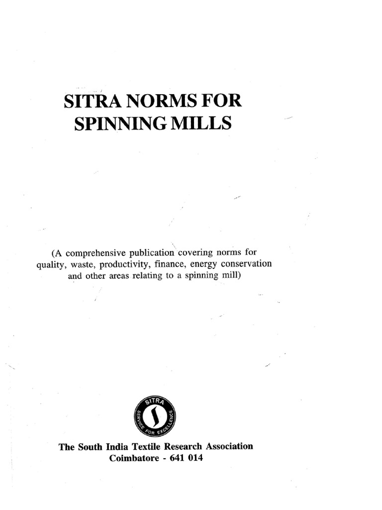 Sitra Norms Spinning Mills 2010 Compress | PDF