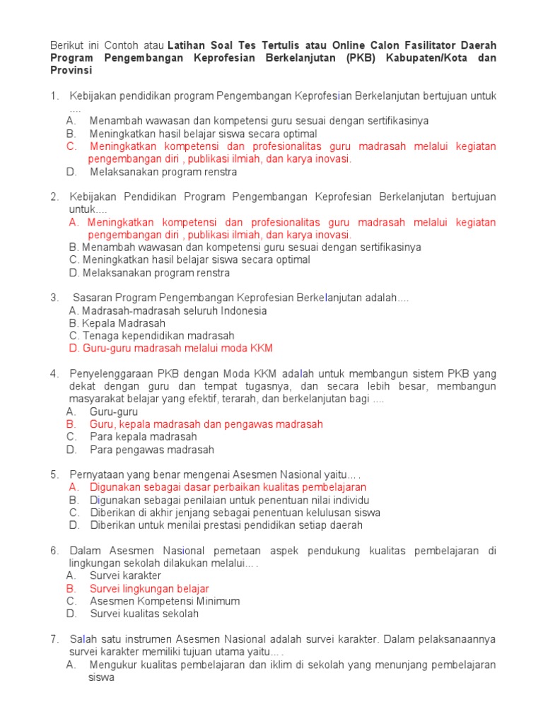 Program Pengembangan Keprofesian Berkelanjutan (PKB) Kabupaten/Kota Dan Provinsi | PDF