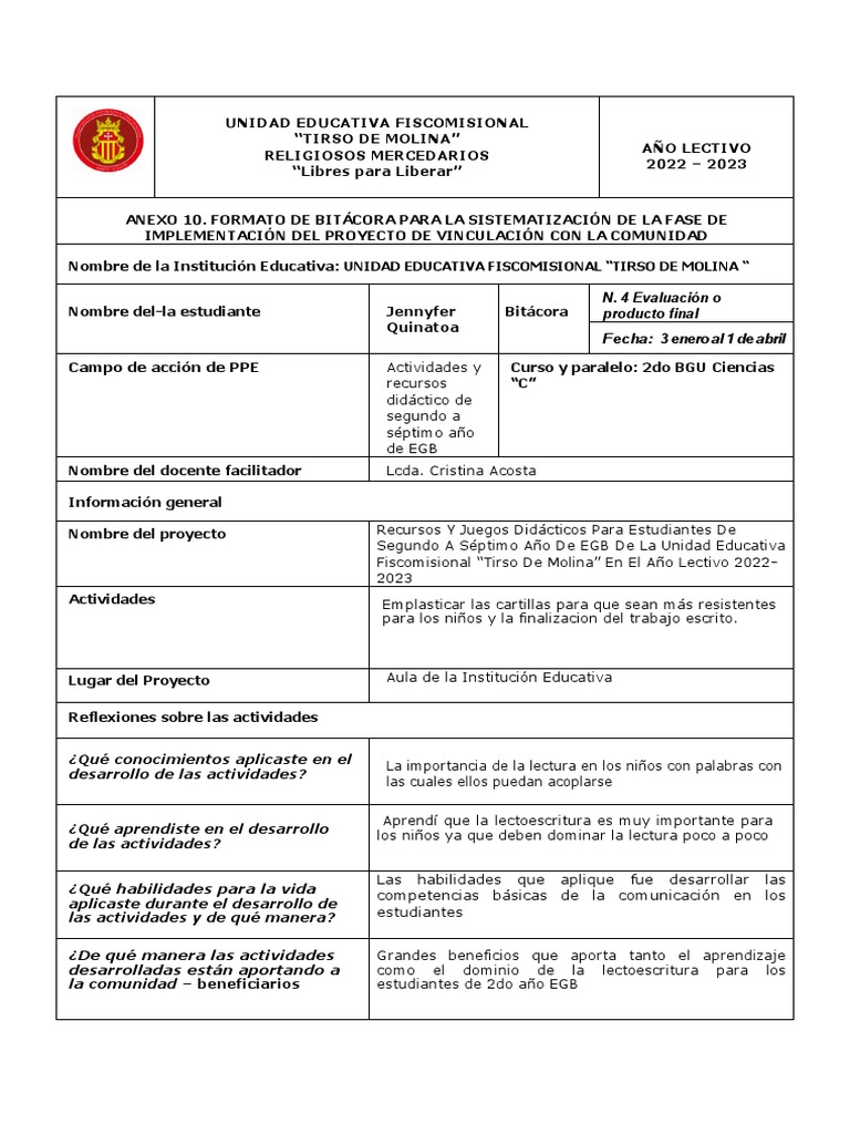 Bitacora 4 | PDF | Teoría de la educación | Pedagogía