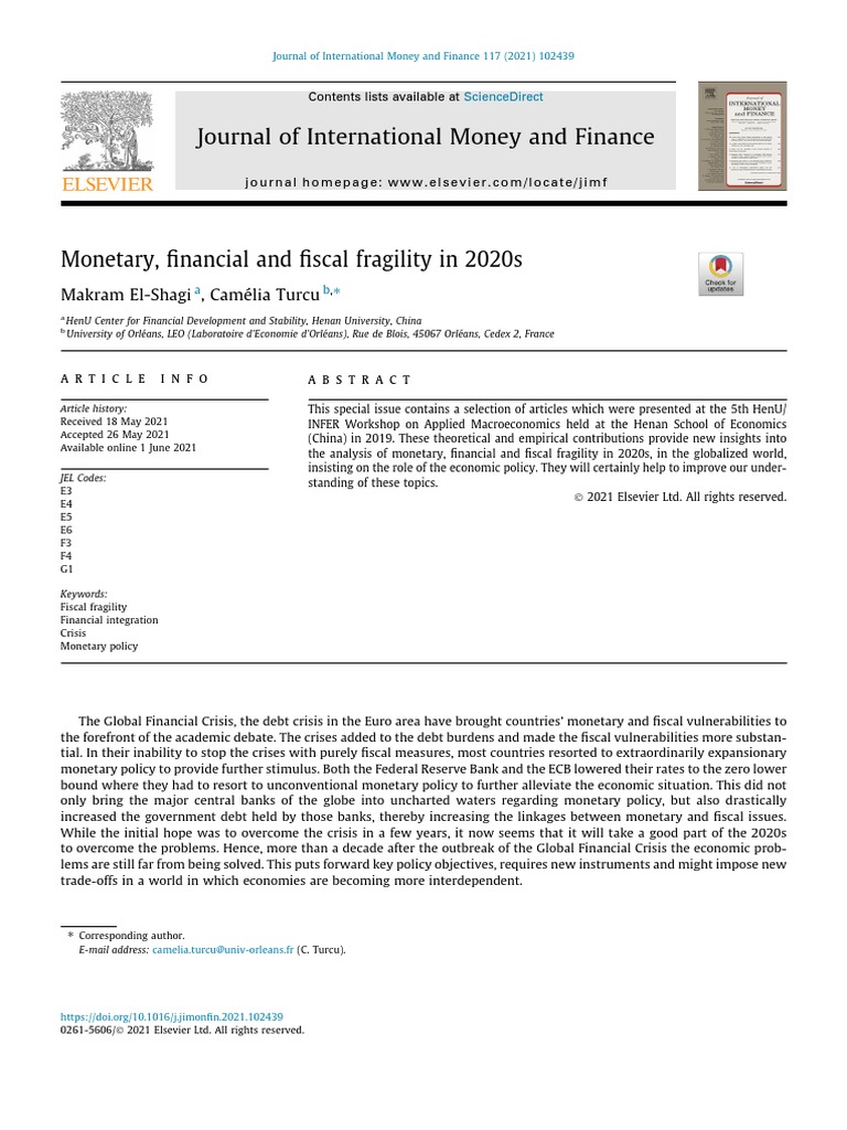 Journal of International Money and Finance: Makram El-Shagi, Camélia ...