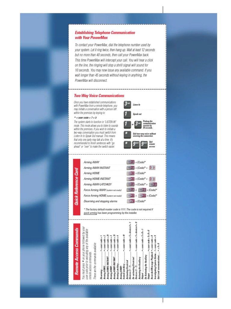 PowerMax Quick Reference Guide | PDF