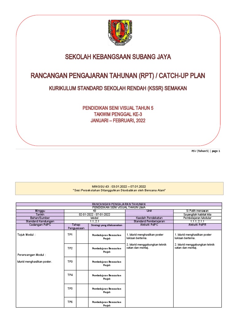 RPT PSV Tahun 5 | PDF
