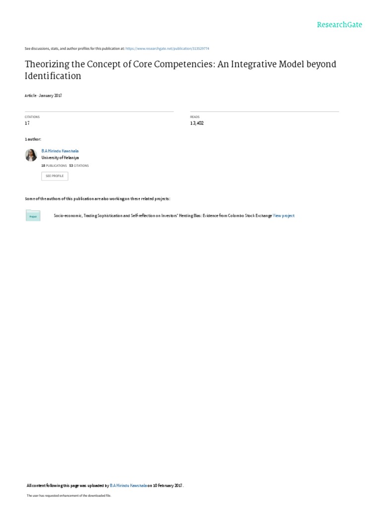 Core Competencies in Business | PDF | Competitive Advantage | Resource