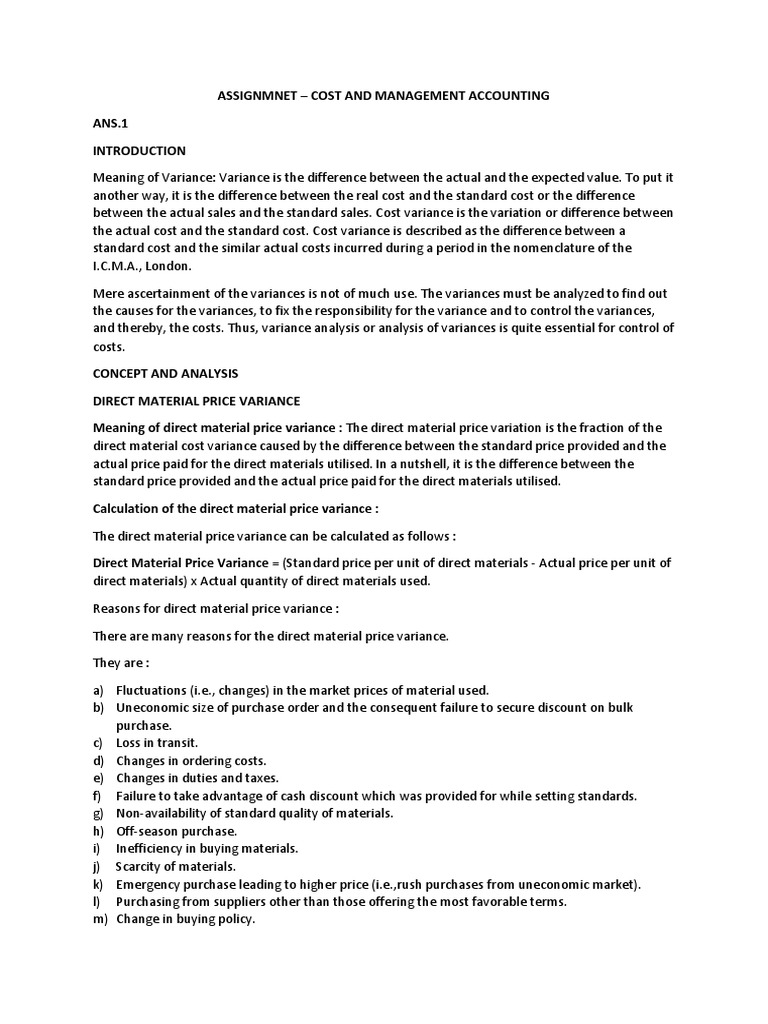 Assignment - Cost and Management Accounting | PDF | Inventory | Cost