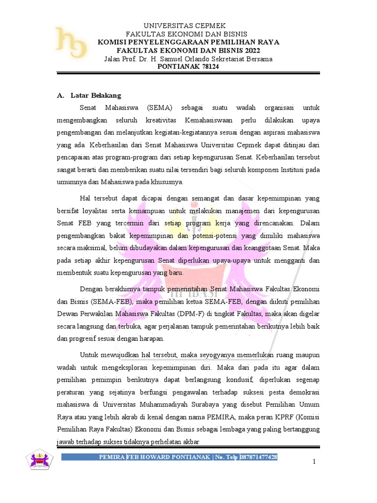 Proposal Kegiatan Untan ok | PDF