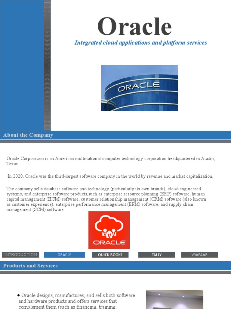 Oracle Corporation: Products Overview | PDF | Oracle Corporation ...