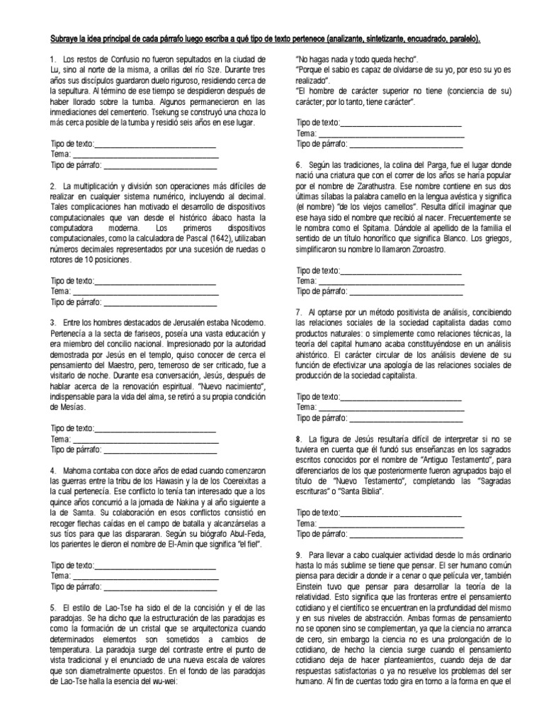 Tipos de Parrafos | PDF