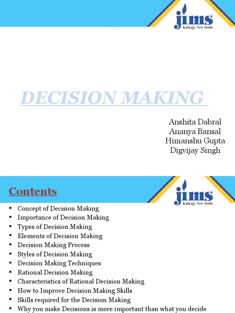 Decision Making | PDF | Decision Making | Rationality