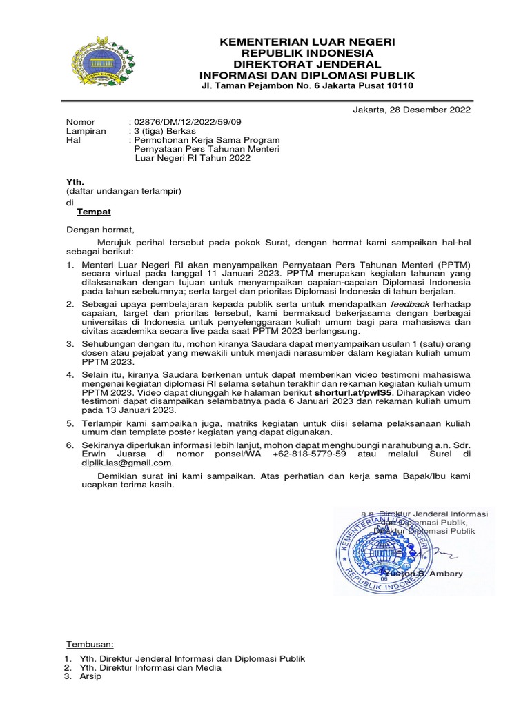 Kerja Sama Kuliah Umum PPTM 2023 | PDF