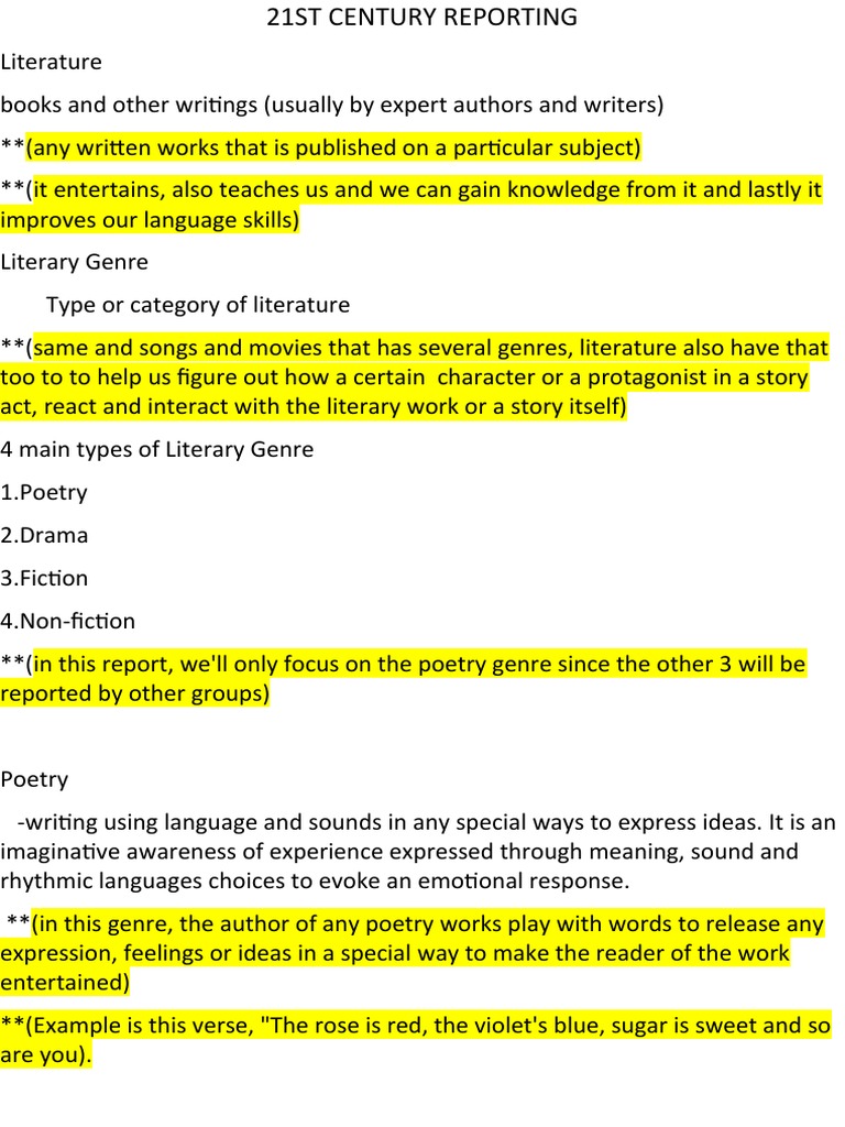 Literary Genre Poetry | PDF