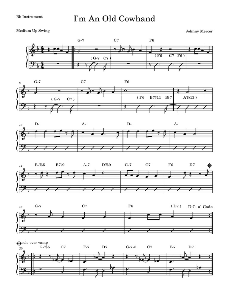 I'm an Old Cowhand Bb Instruments | PDF