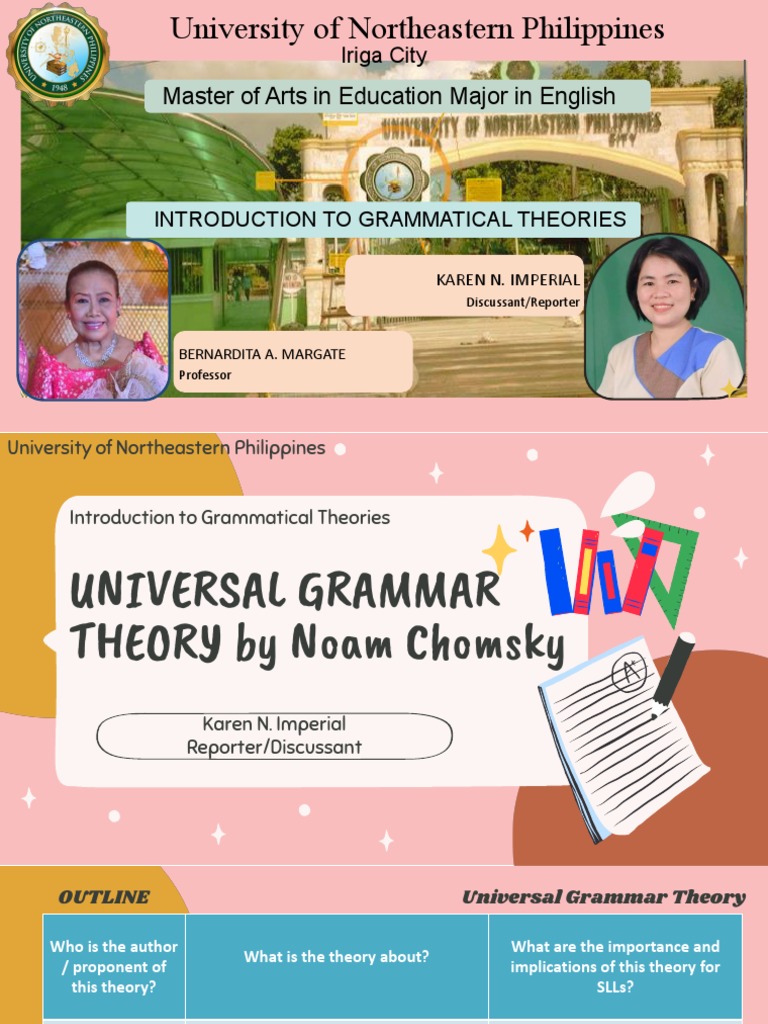 Universal Grammar Theory of Noam Chomsky Part 3 of 3 Reported by K. Imperial 2022 | Download ...