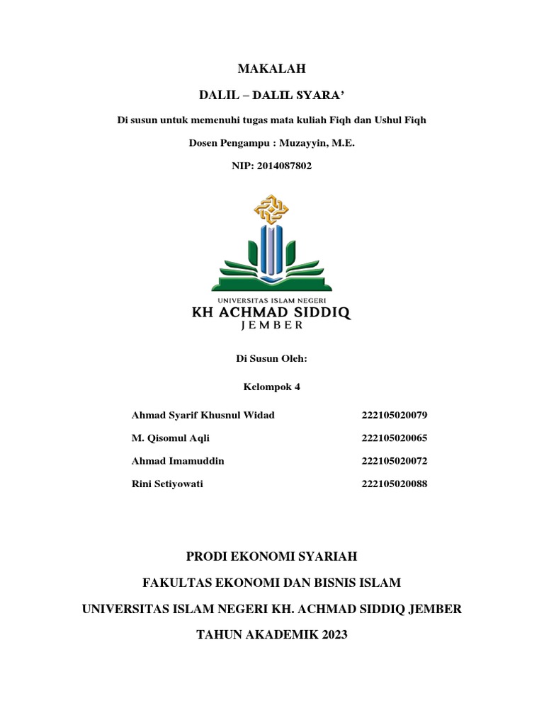 Makalah Dalil - Dalil Syara' | PDF