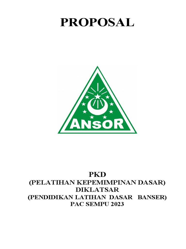 PROPOSAL Diklatsar 2023 | PDF | Karier & Perkembangan | Perjalanan