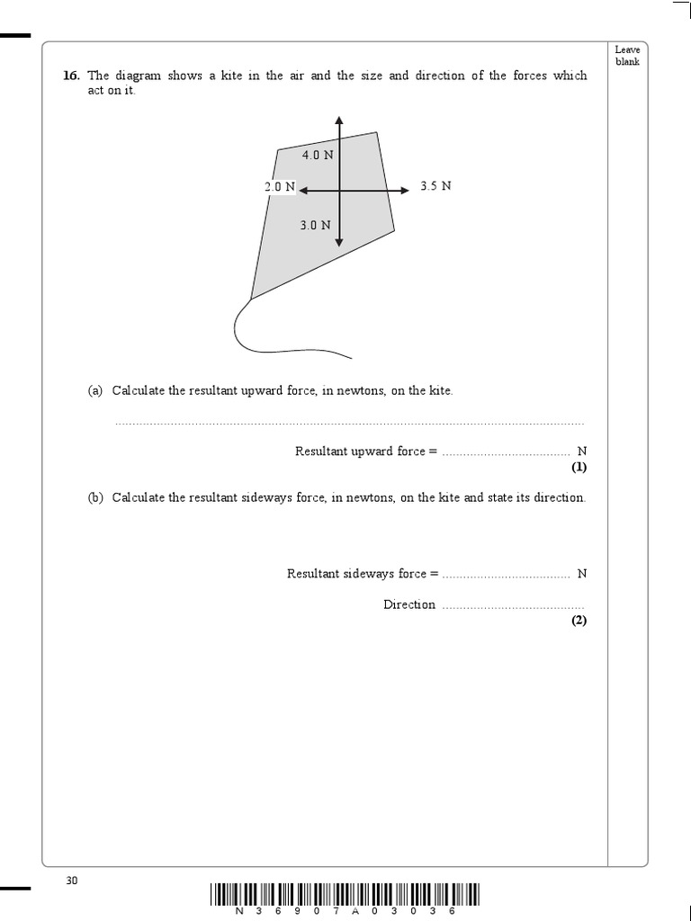 The Diagram Shows A Kite in The Air and The Size and Direction of The ...