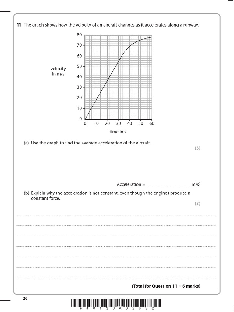 11 The Graph Shows How The Velocity of An Aircraft Changes As It ...