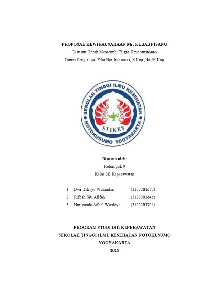 Proposal Kewirausahaan Kebab Pisang - 105147 | PDF