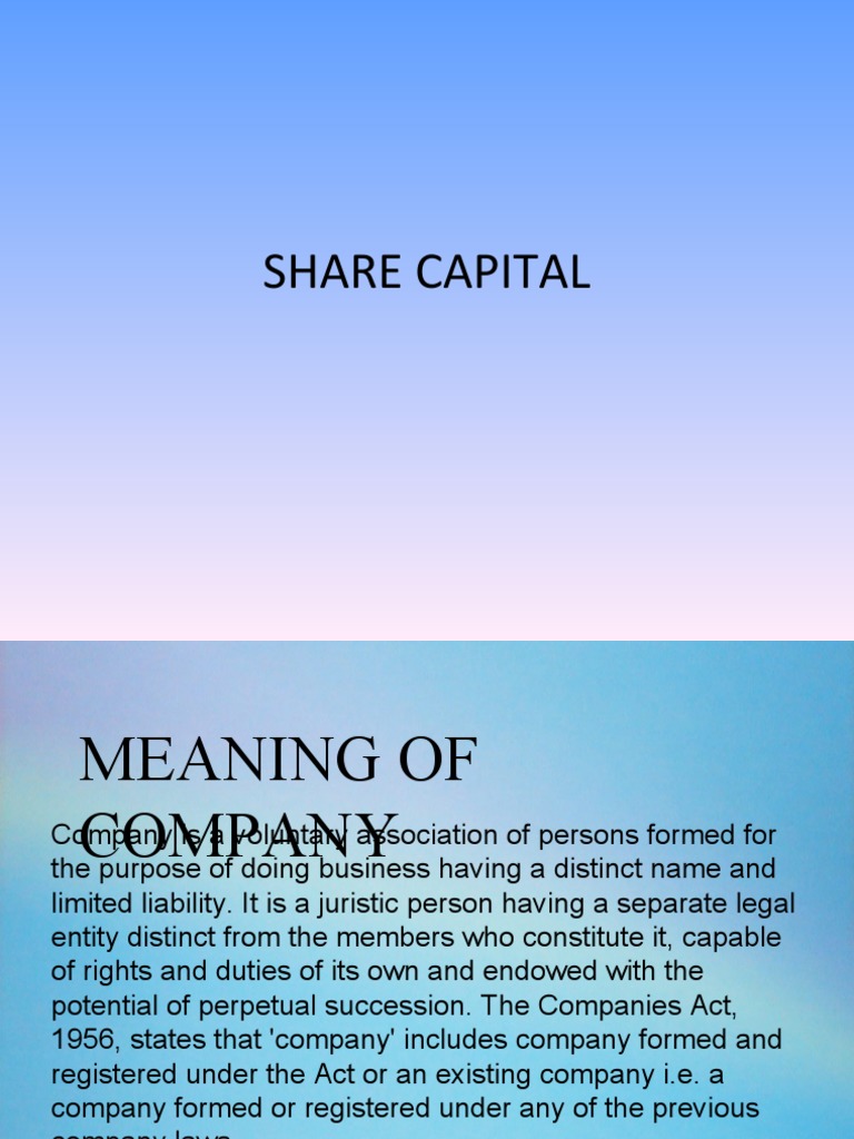 Share Capital Pdf Stocks Corporations