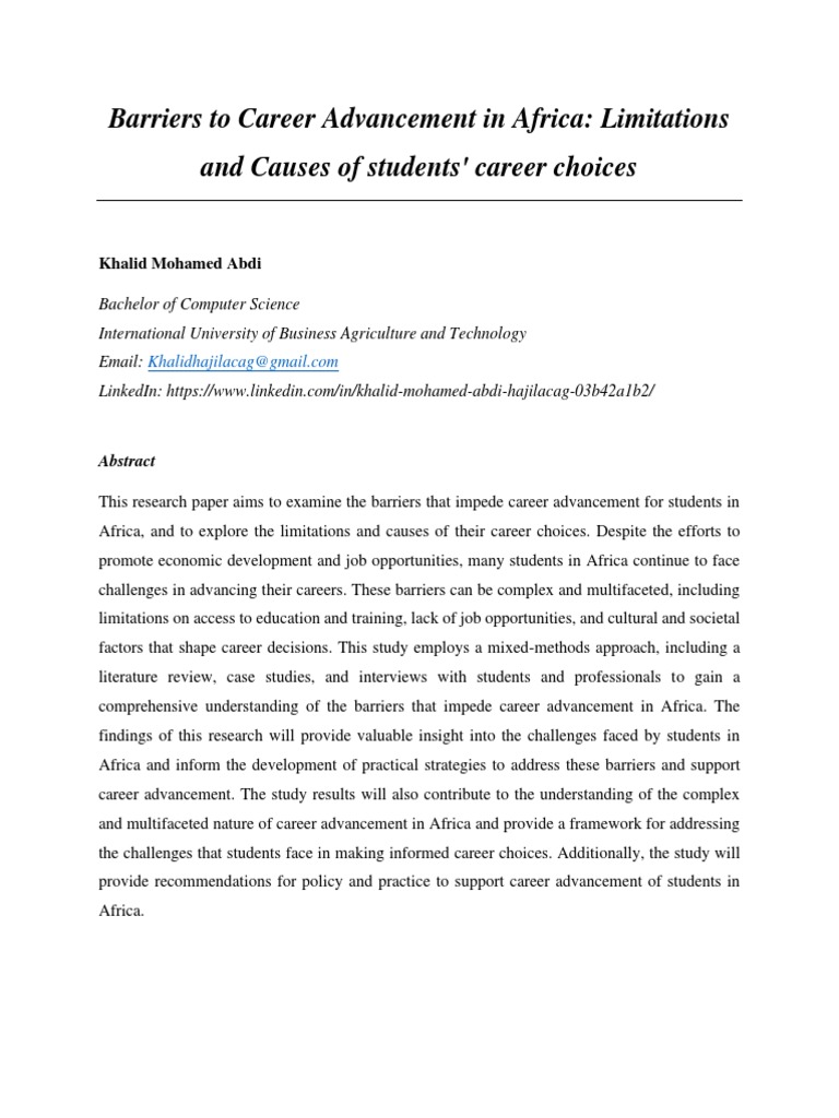 Barriers to Career Growth in Africa | PDF | Mentorship | Policy