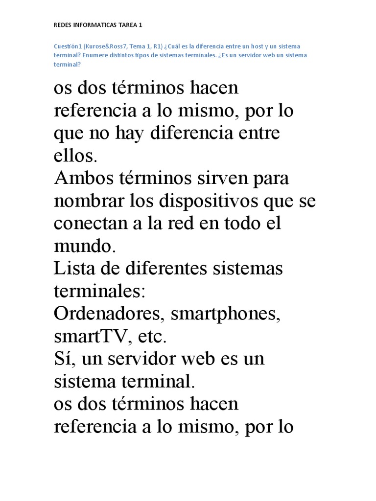 TAREA 1 Infor. y Comu. | PDF | Protocolos de internet | Red de computadoras