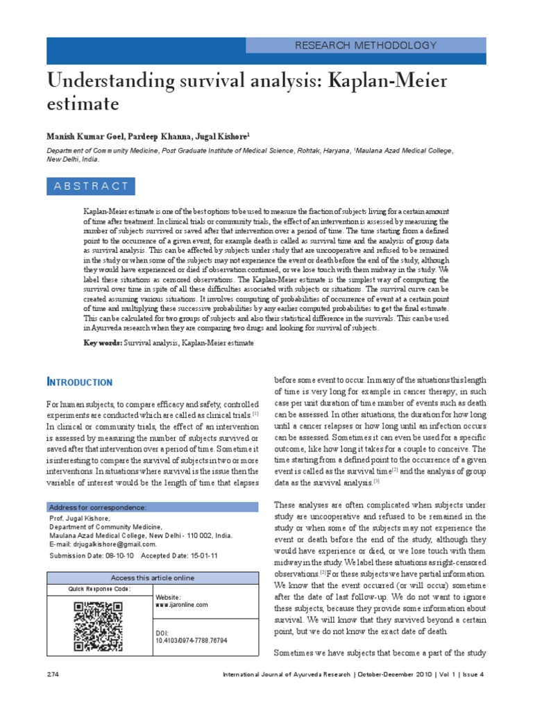 Understanding Survival Analysis Kaplan-Meier Estimate | PDF | Statistics