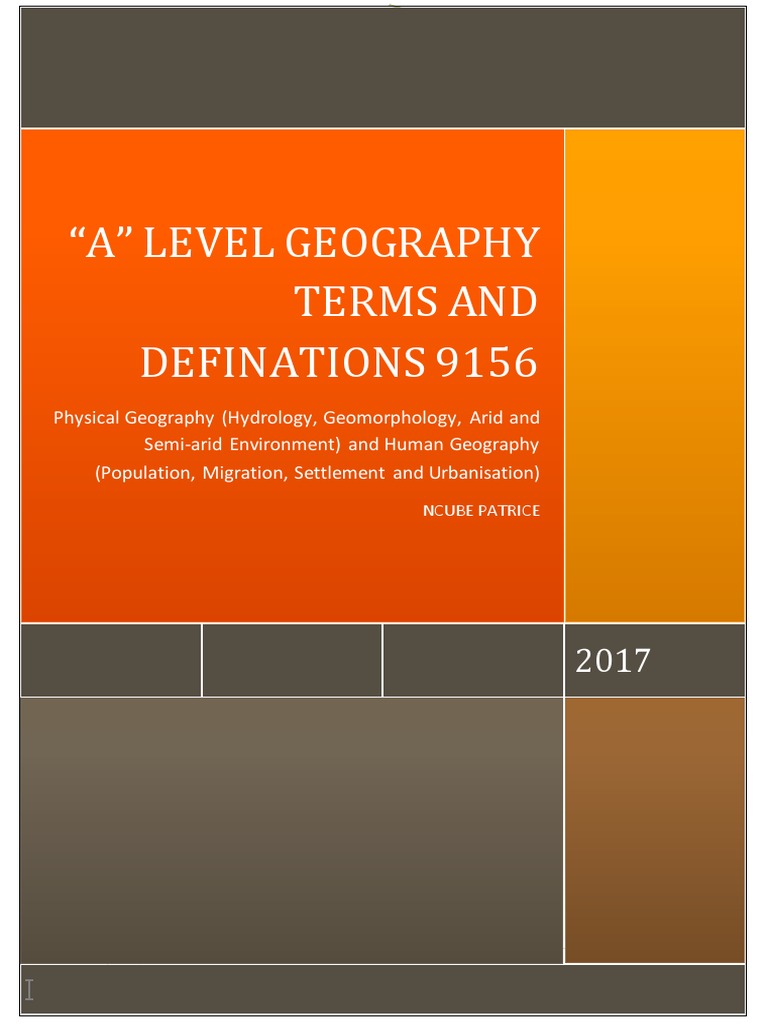 "A" Level Geography Terms and Definations 9156 | PDF | River | Weathering