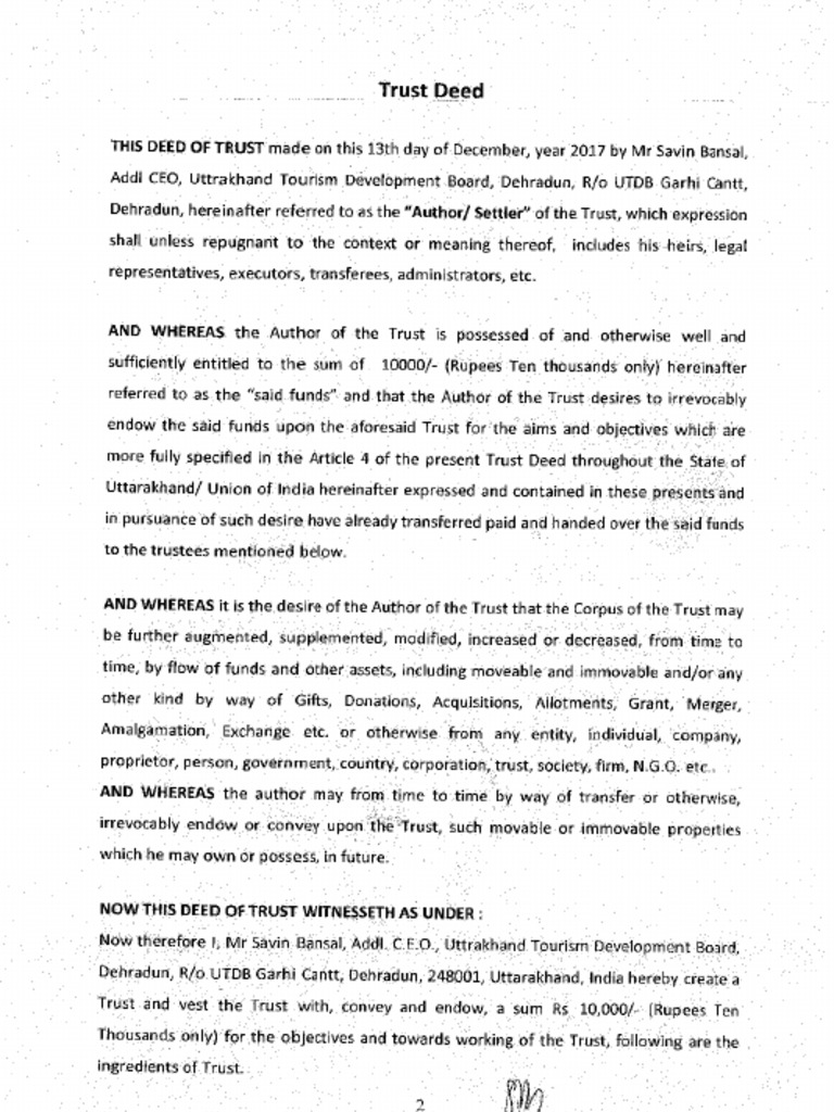 Trust Deed | PDF