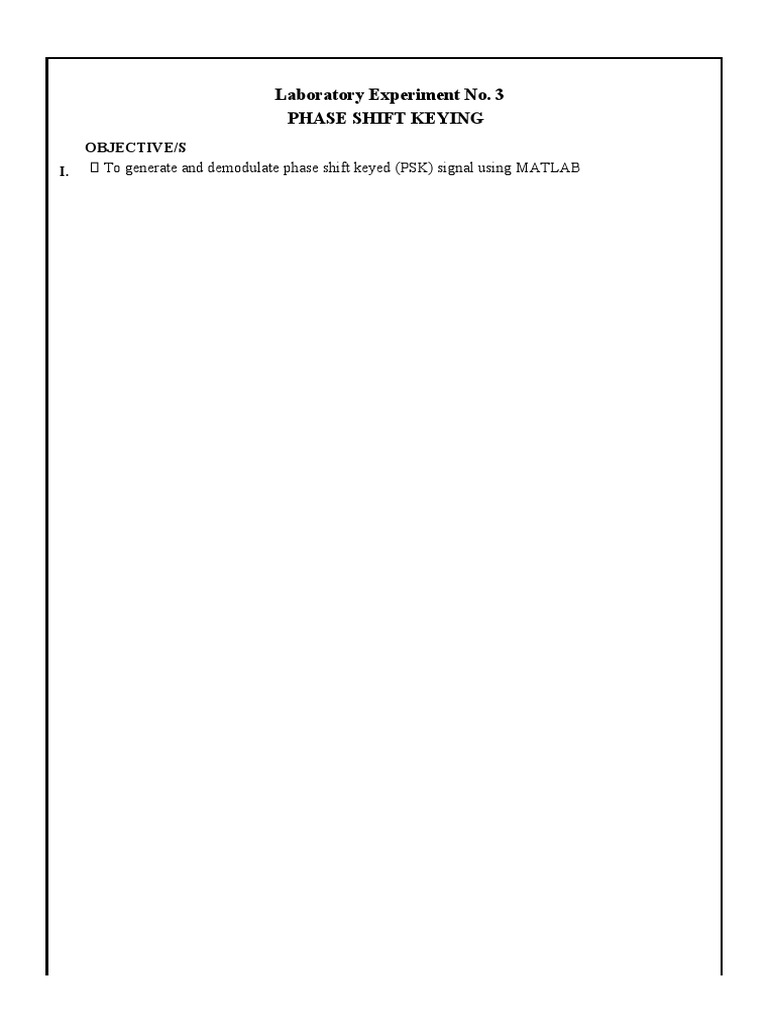 Laboratory 3 - Phase Shift Keying | PDF | Modulation | Broadcast Engineering