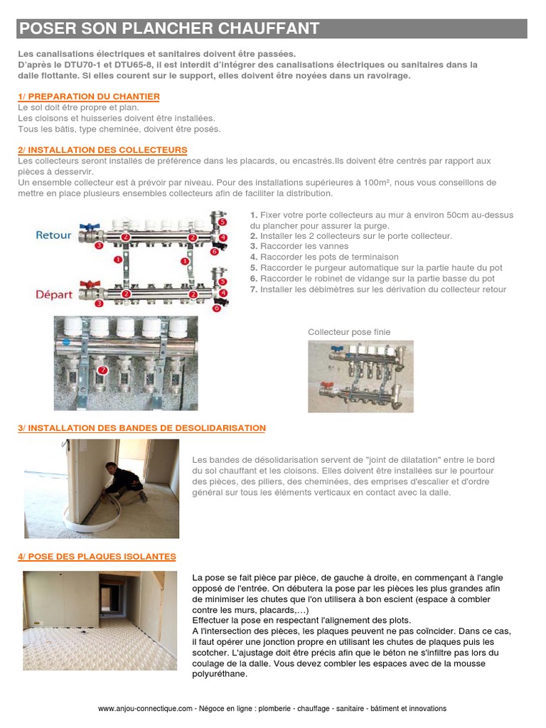 Guide Poser Son Plancher Chauffant | PDF | Soupape | Chaleur