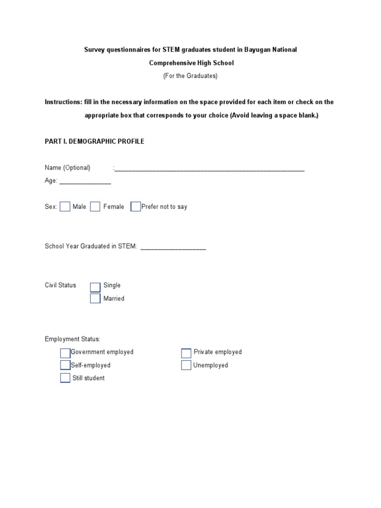 Pre Test Questionnaire | PDF | Science, Technology, Engineering, And ...