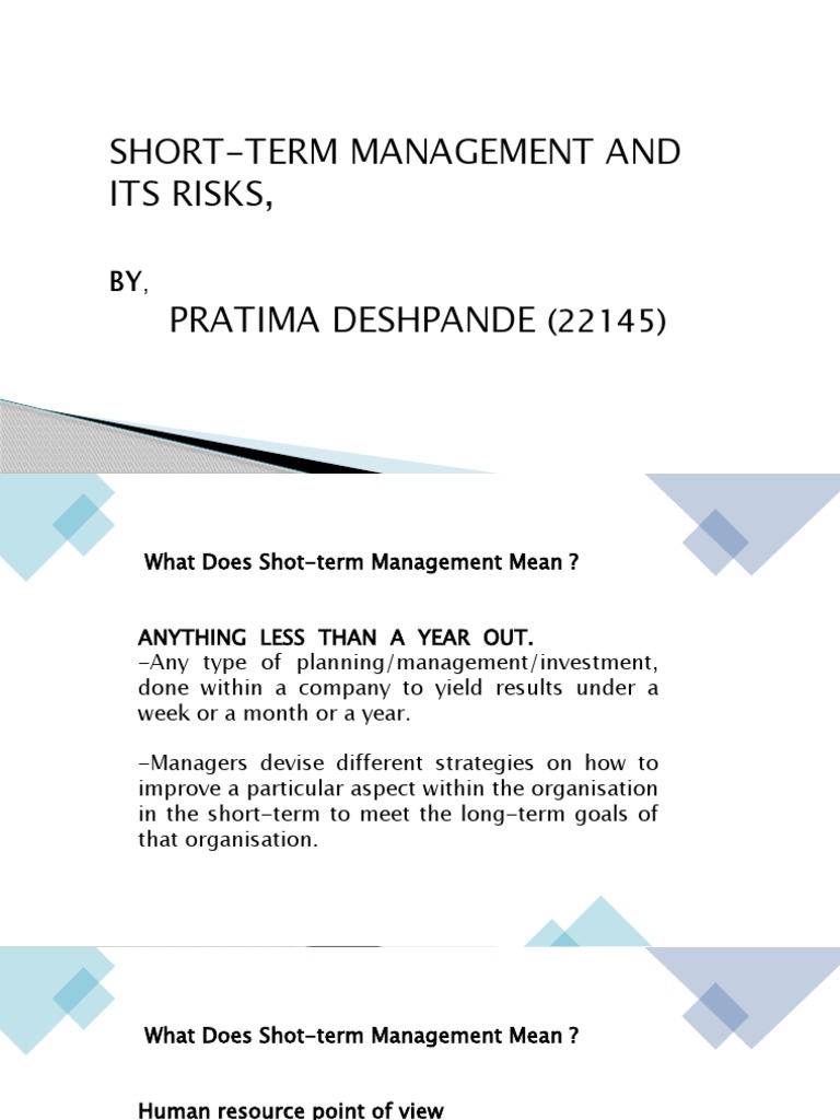 SHORT-TERM management | PDF | Investing | Business