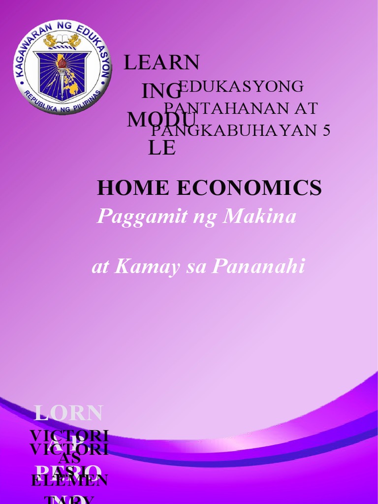 Learn ING Modu LE: Home Economics | PDF