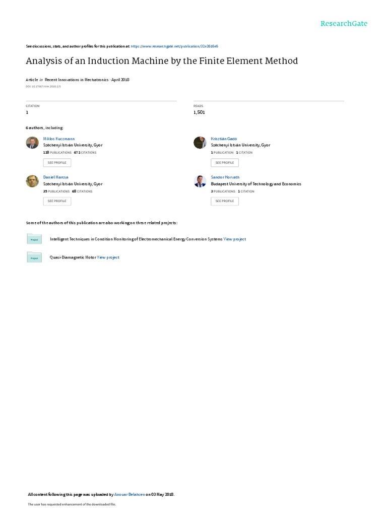 Analysis of An Induction Machine by The Finite Ele | PDF | Science & Mathematics