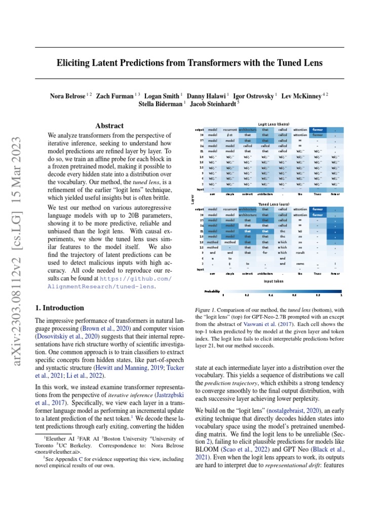 Eliciting Latent Predictions from Transformers with the Tuned Lens | PDF | Principal Component ...