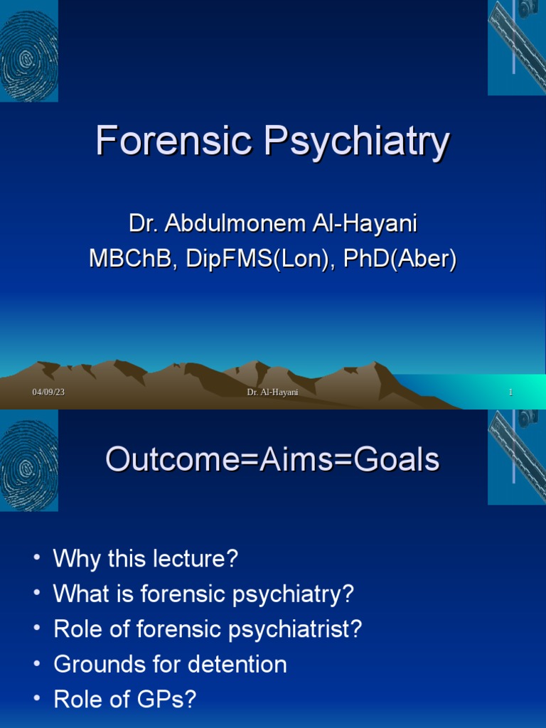 4632 - Lecture (8) Forensic Psychiatry | PDF