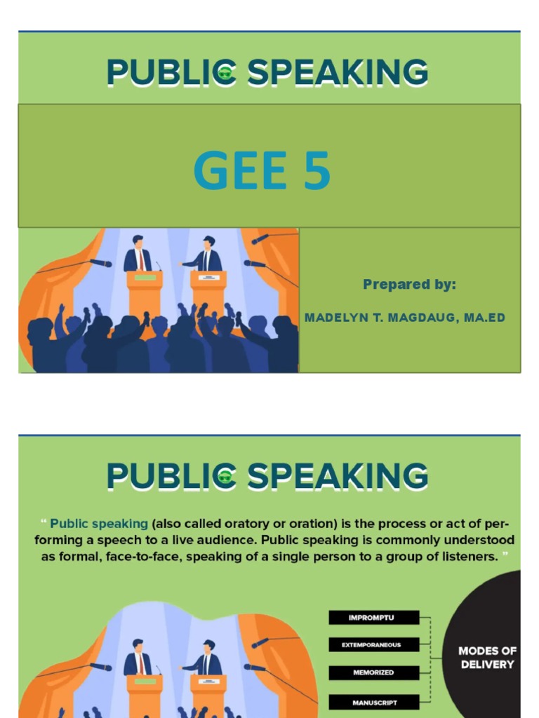GEE5 Public Speaking 1 | PDF