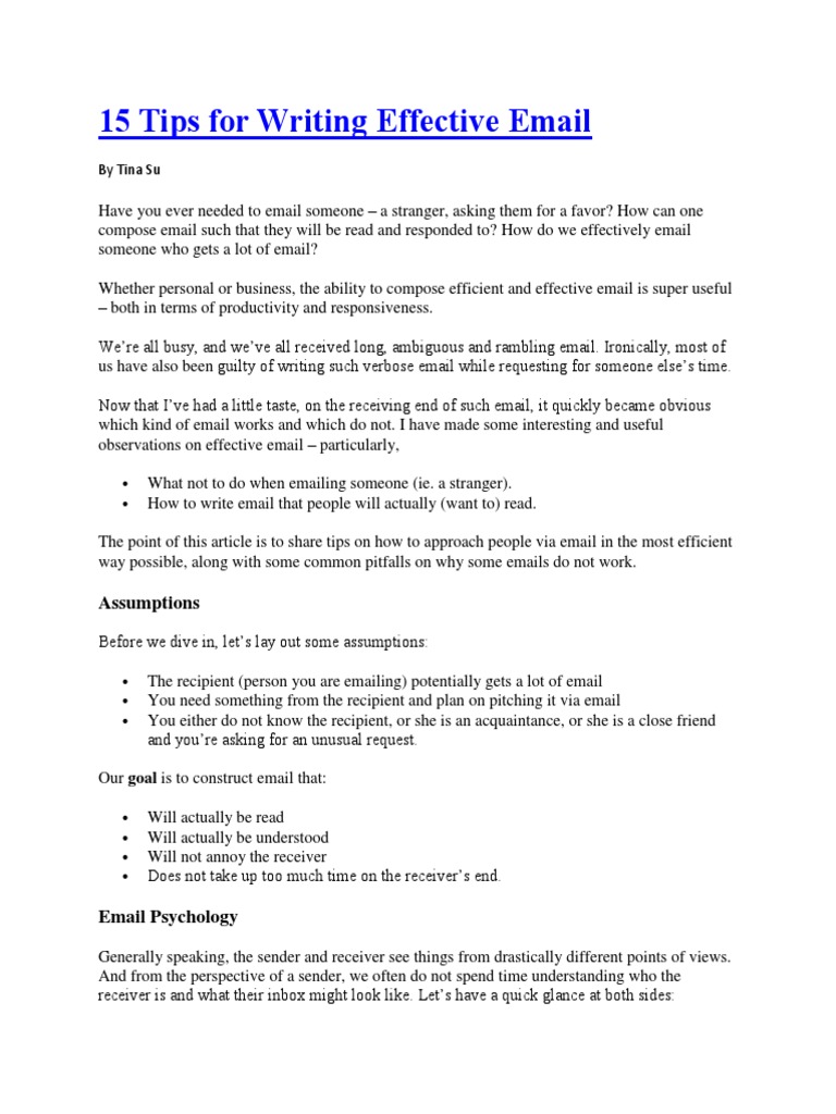 15-Tips-for-Writing-Effective-Email-19lzbnd | PDF | Communication | Thought