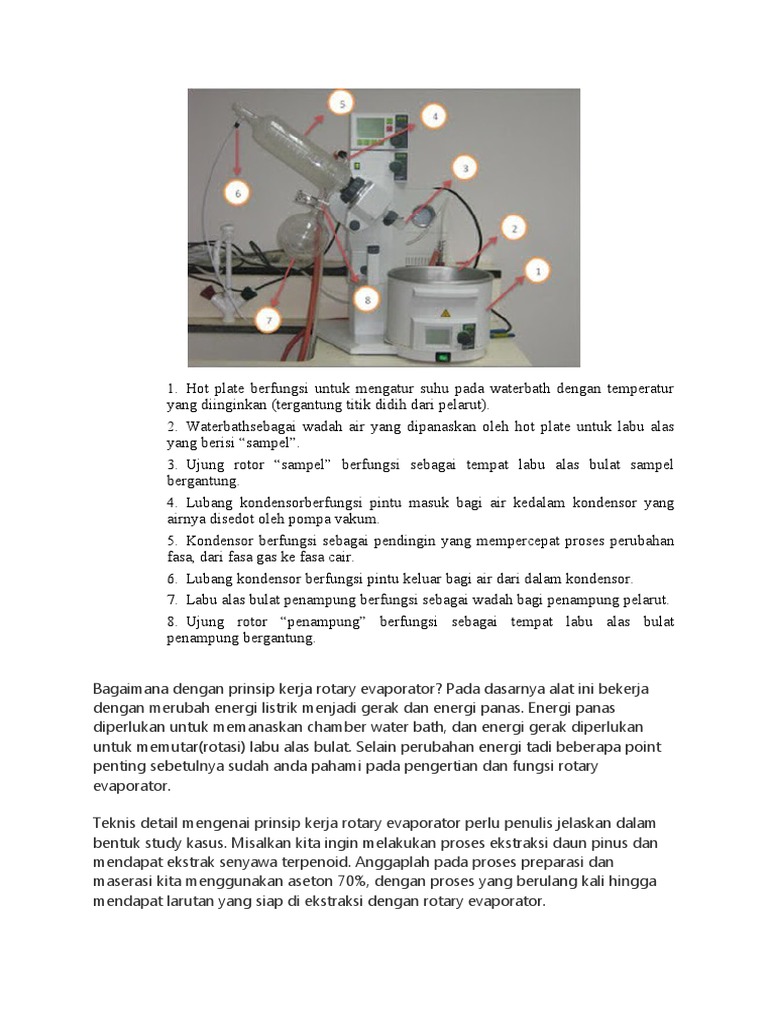 Prinsip dan Cara Kerja Rotary Evaporator | PDF | Memasak, Makanan ...